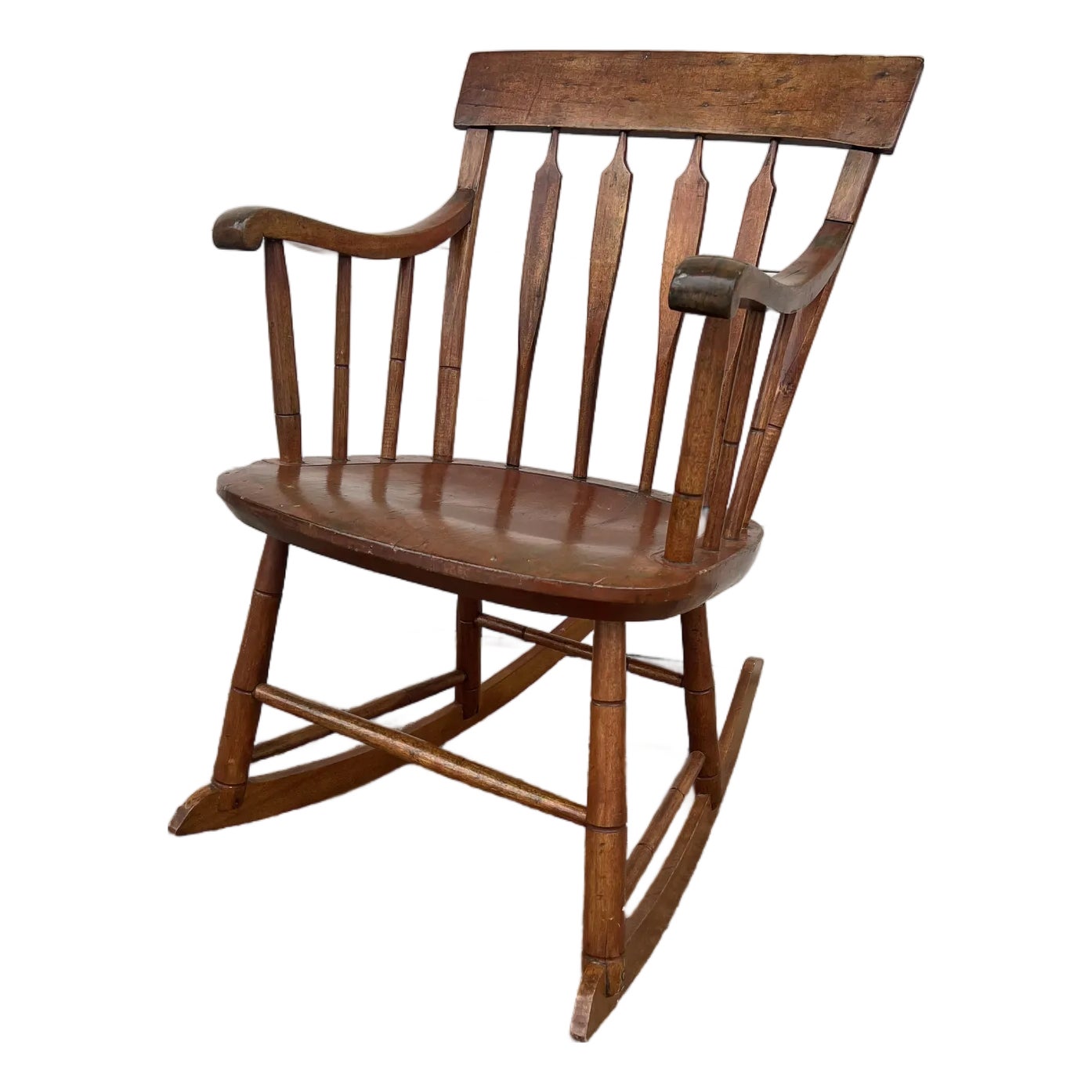 Antique Petite Rocking Chair With Beautuful Patina | Chairish