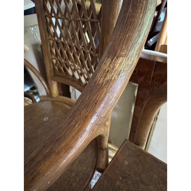 1980s Vintage Rattan Bentwood Patio Dining Set of 5 | Chairish