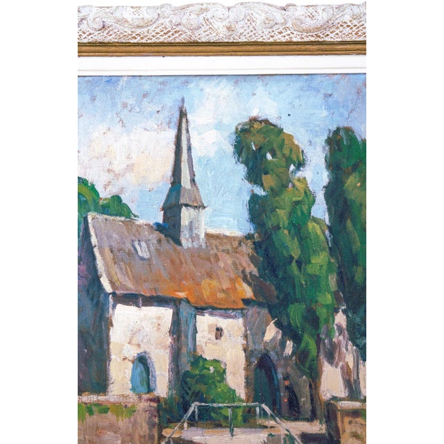 Mid 20th Century French Oil Painting of a Provincial Church by Suzanne ...