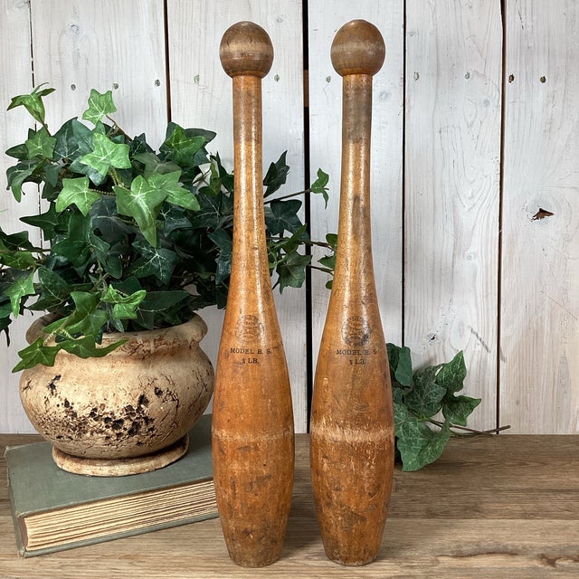 Antique Indian Clubs- Set of 2 | Chairish