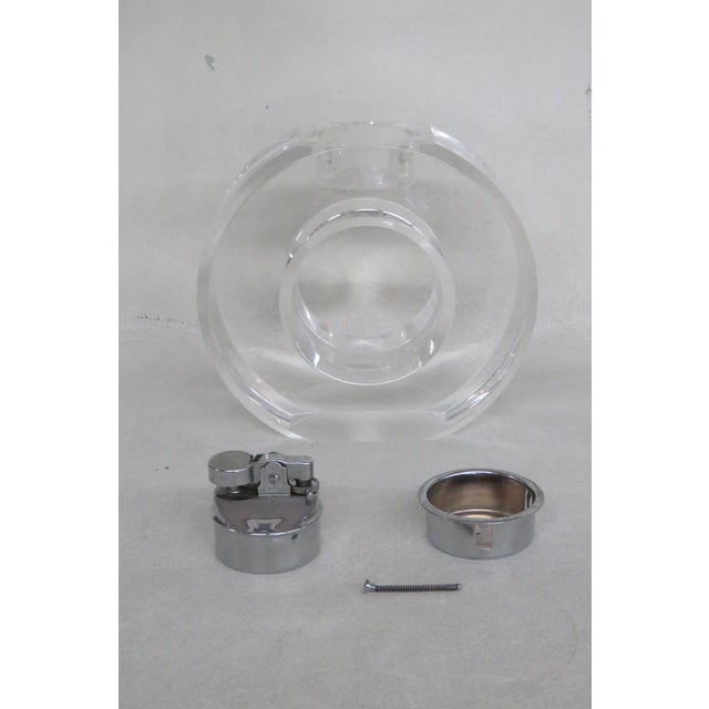 Japan Lucite Round Table Lighter | Chairish