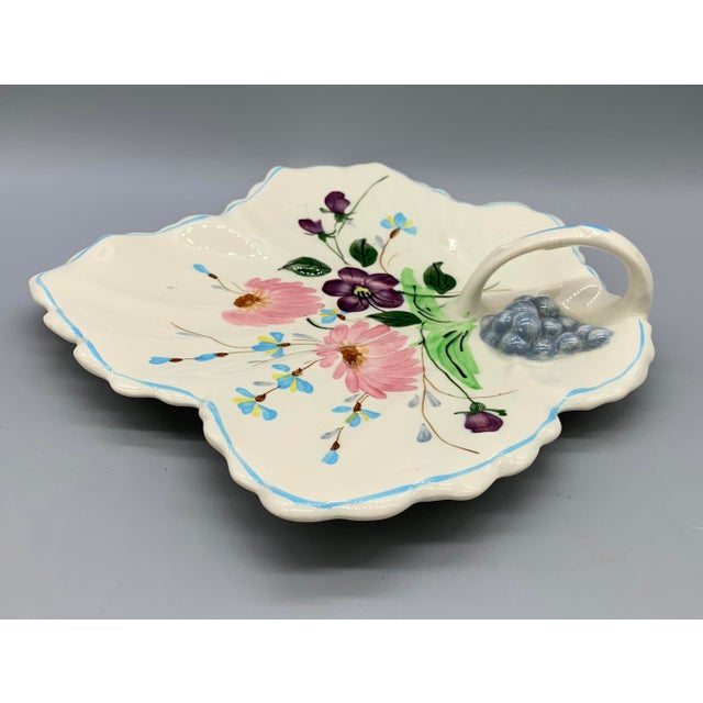 1950s Vintage Blue Ridge Southern Pottery Leaf Platter | Chairish