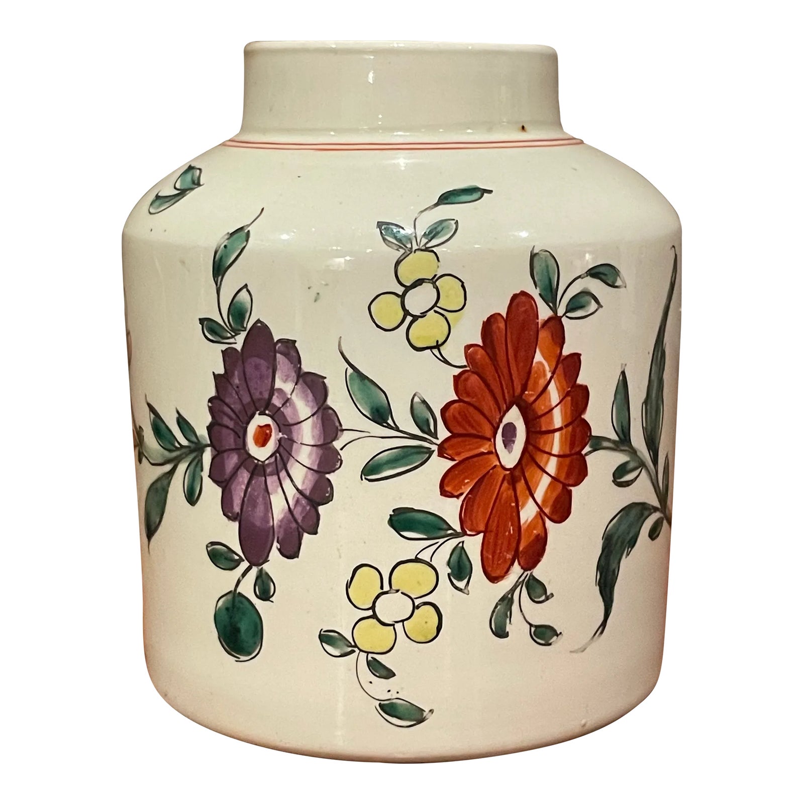 English Creamware With Hand Painted Flowers Mid-18th Century | Chairish