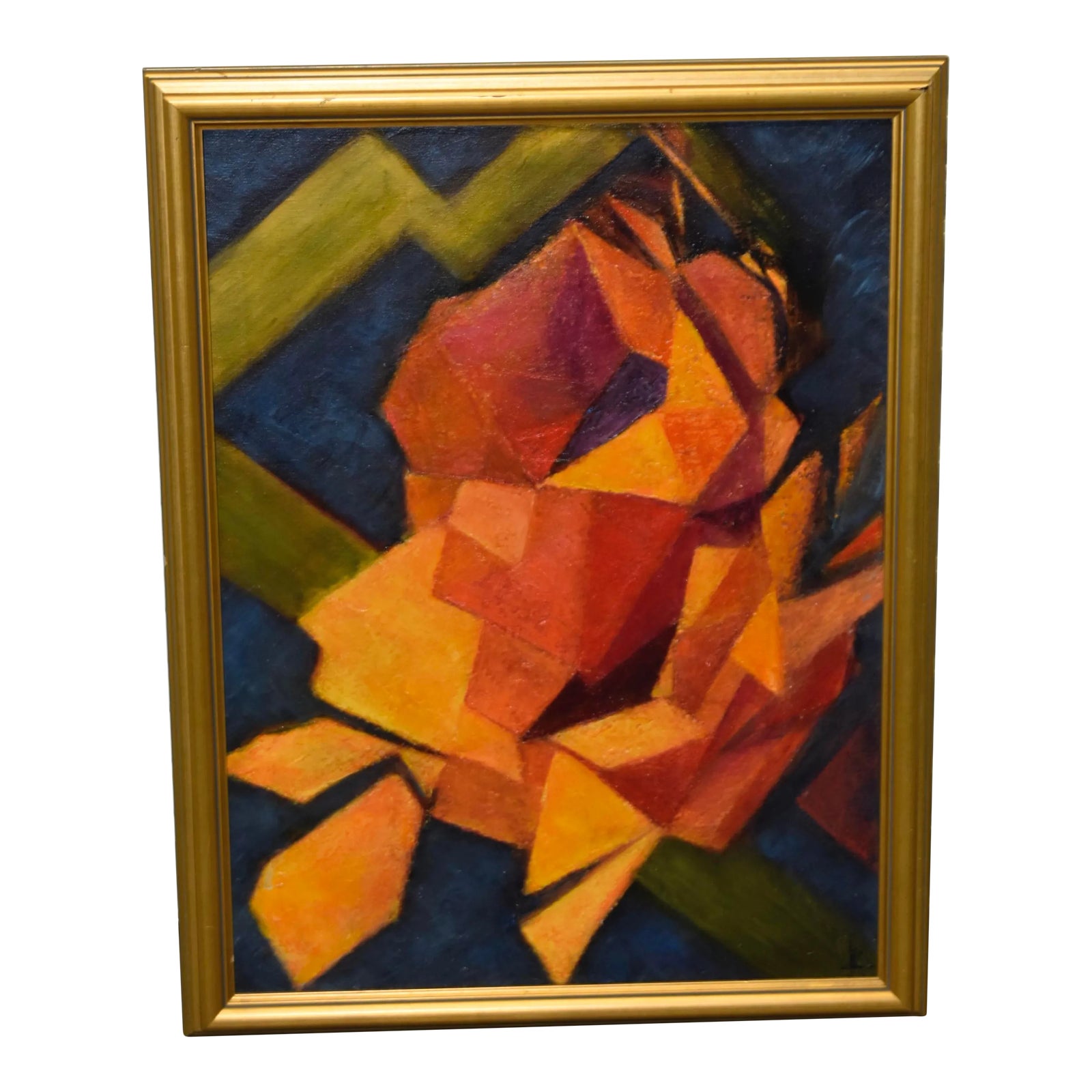 Late 20th Century "Prickly Pear" Cubist Style Still Life Oil Painting ...