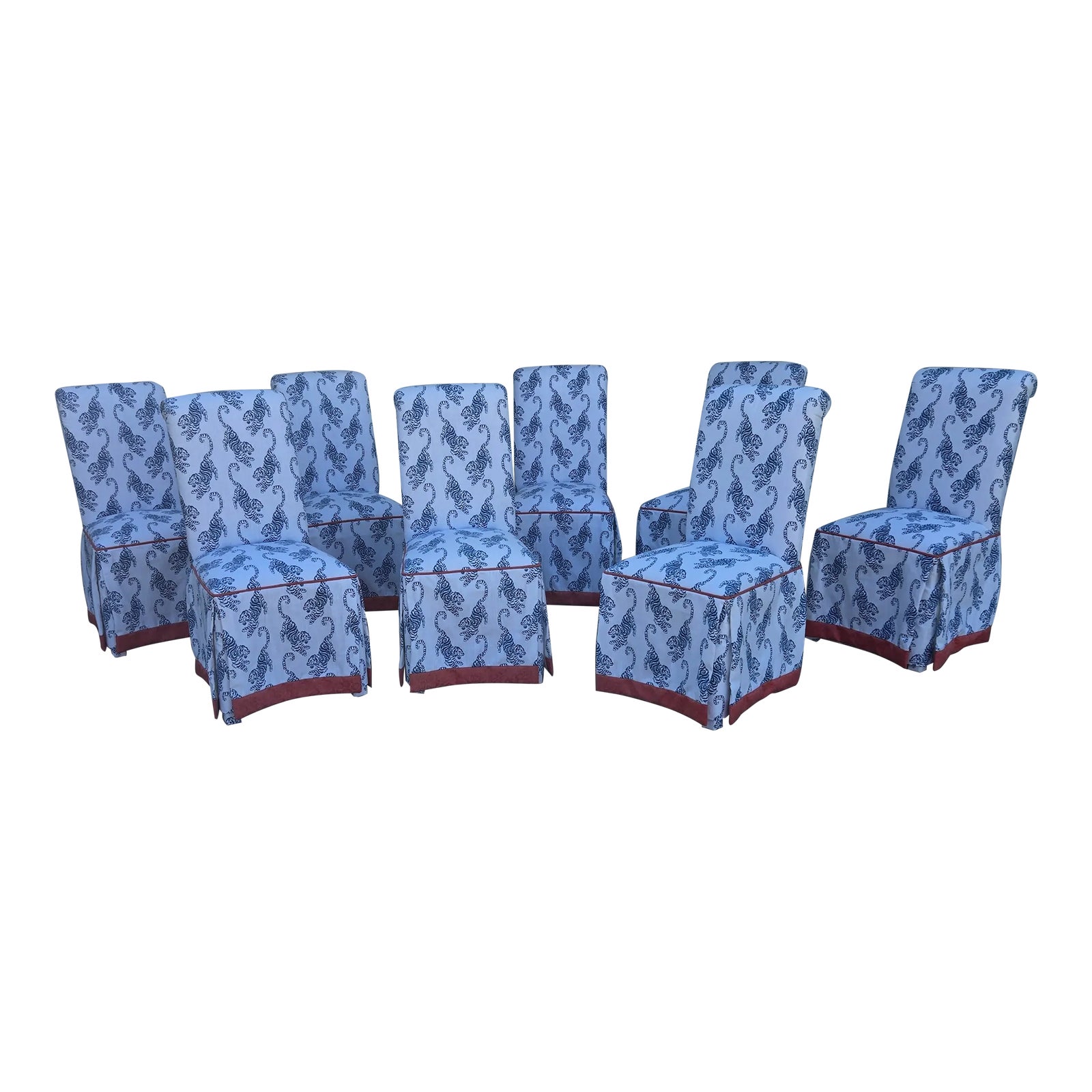 1980s Custom Parson Palm Beach Regency Dining Chairs - Set of 8 | Chairish