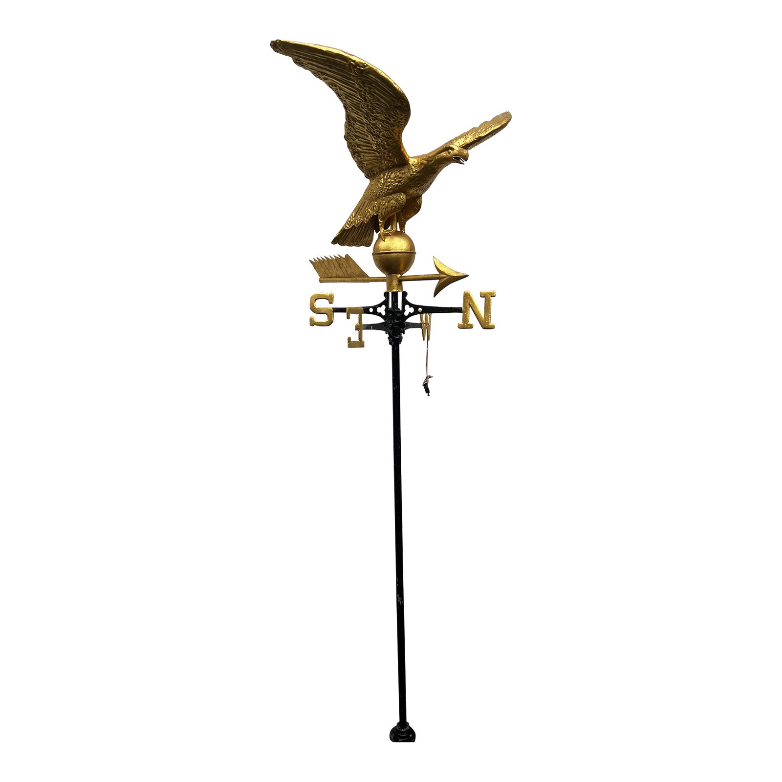 Mid 19th Century Gilt Painted Eagle Form Copper Weathervane | Chairish