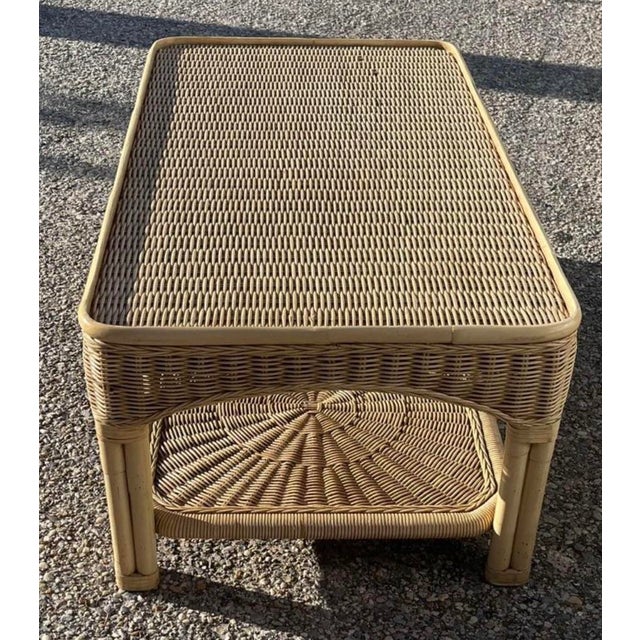 Mid 20th Century Vintage Rattan Coffee Table With Removable Tray Top ...