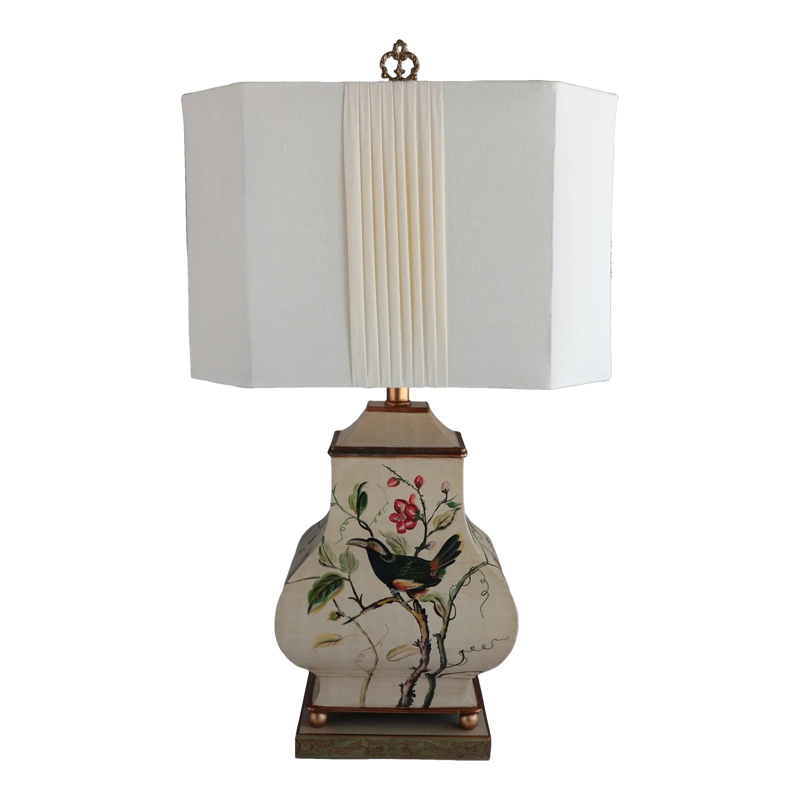 Palm Beach Regency Style Tole Bird Table Lamp by John-Richard | Chairish