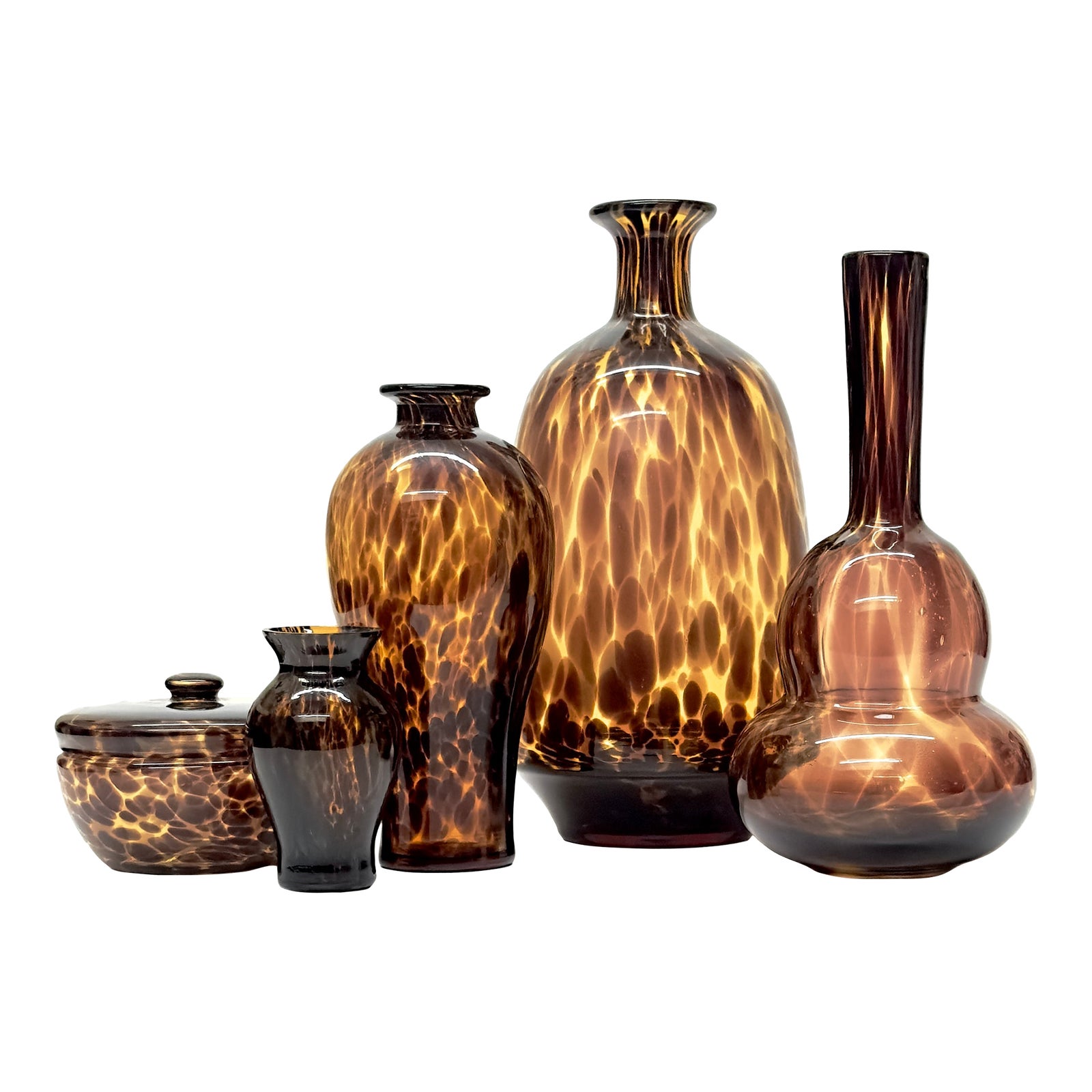 Chocolate & Honey Tortoiseshell Decorative Glass Vessel Curation ...