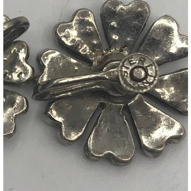 1930s Sterling Silver Marquisite Screw Back Daisy Earrings - 2 Pieces ...