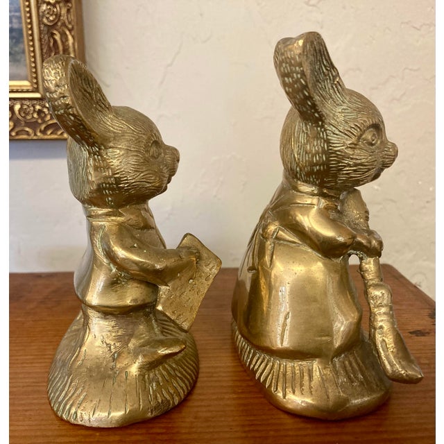 Vintage English Brass Rabbit Figures - a Pair | Chairish
