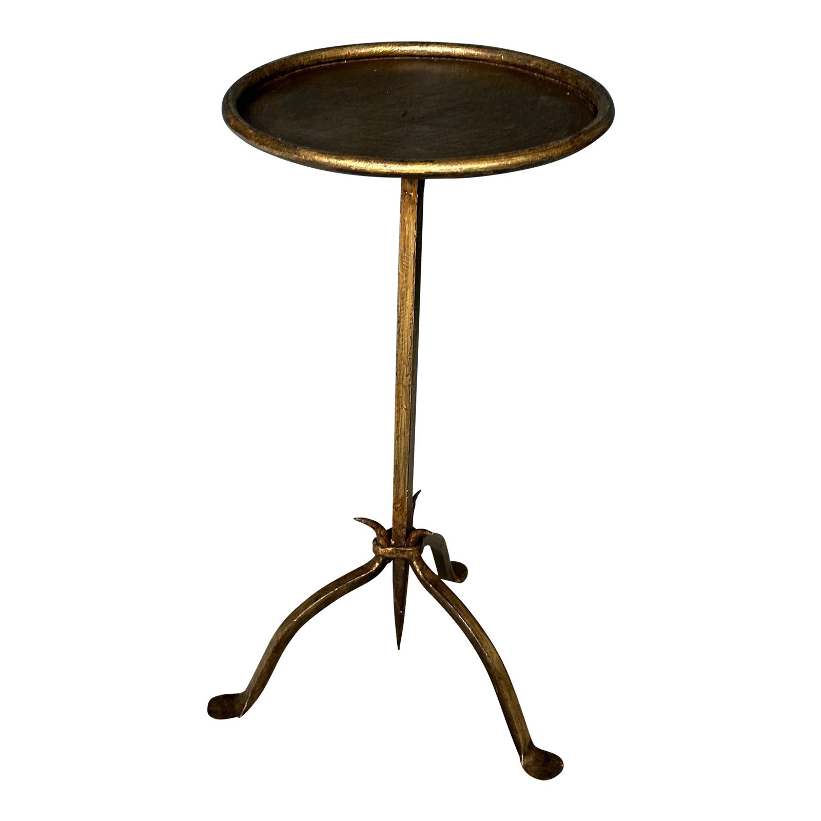 Iron Drinks Table With Gold Patina | Chairish