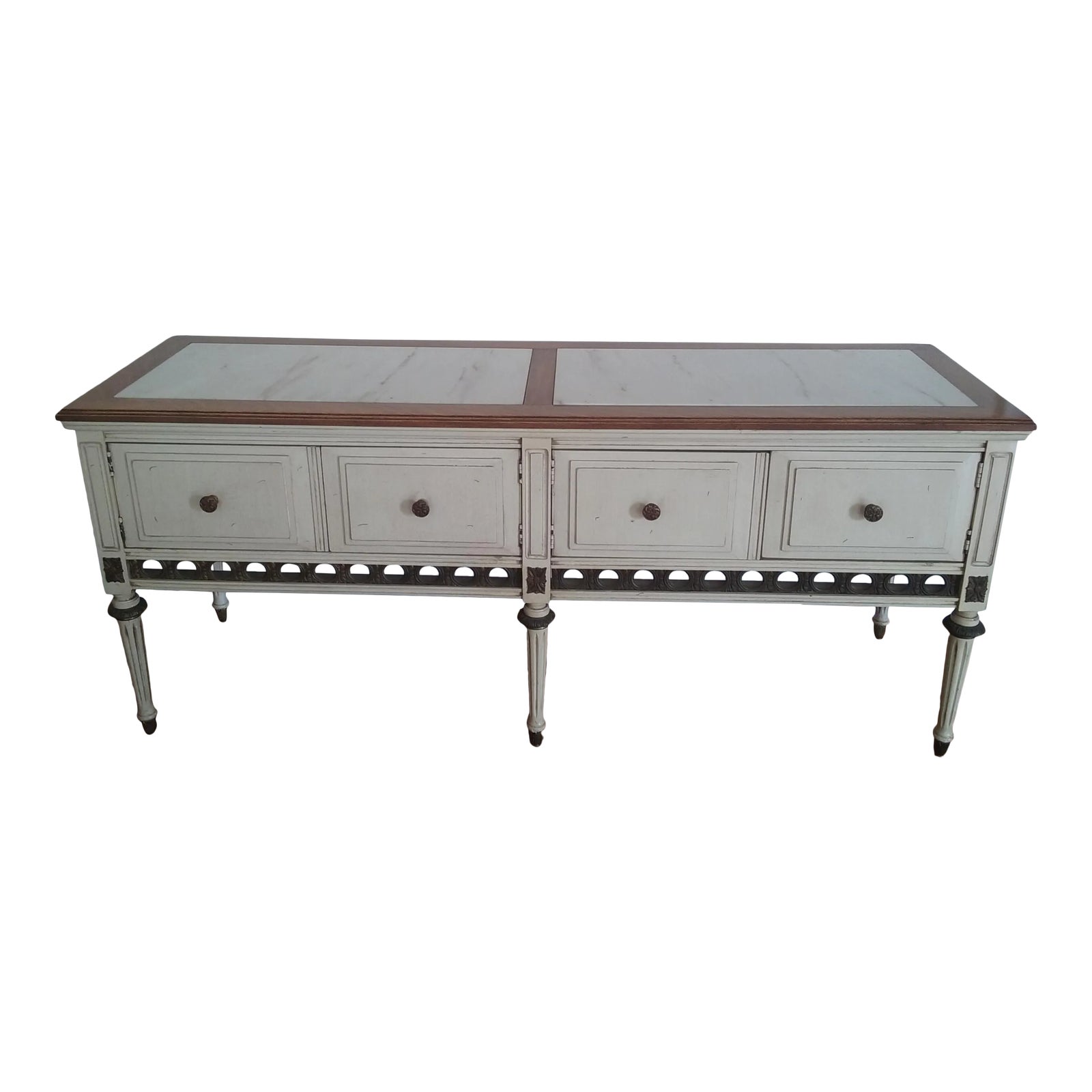 Traditional Italian Provincial Marble N Bronze Buffet | Chairish