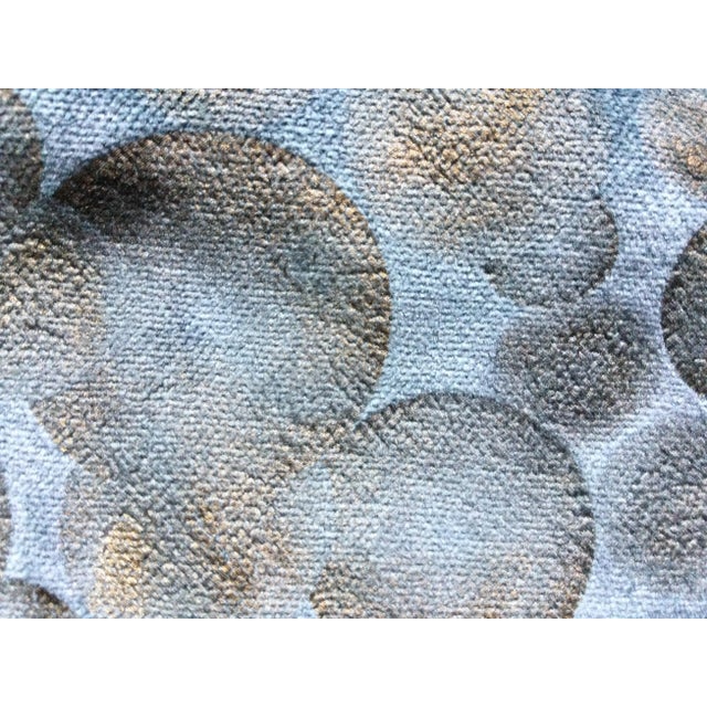 Metaphores Velvet Blue and Gold Sphere Design Fabric | Chairish