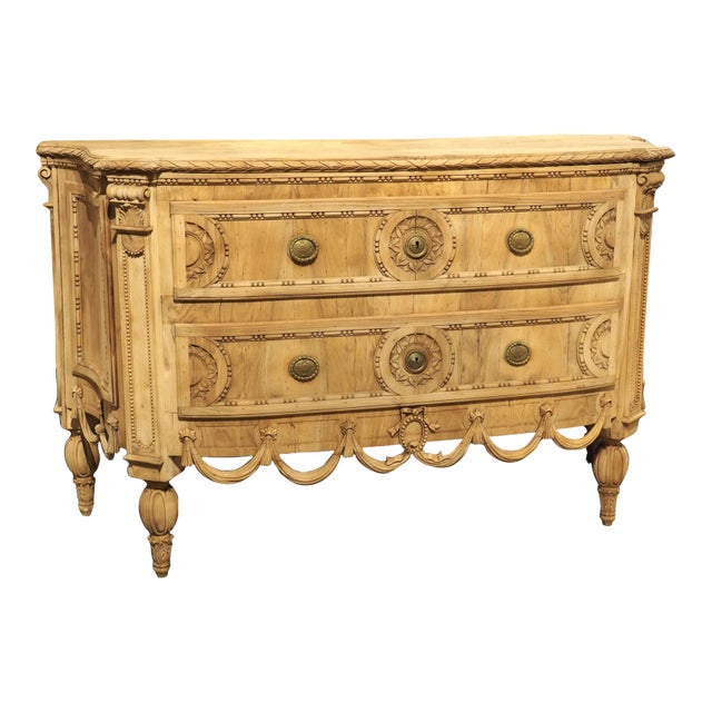 Circa 1870 Louis XVI Style Bleached Walnut Drapery Swag Commode From ...
