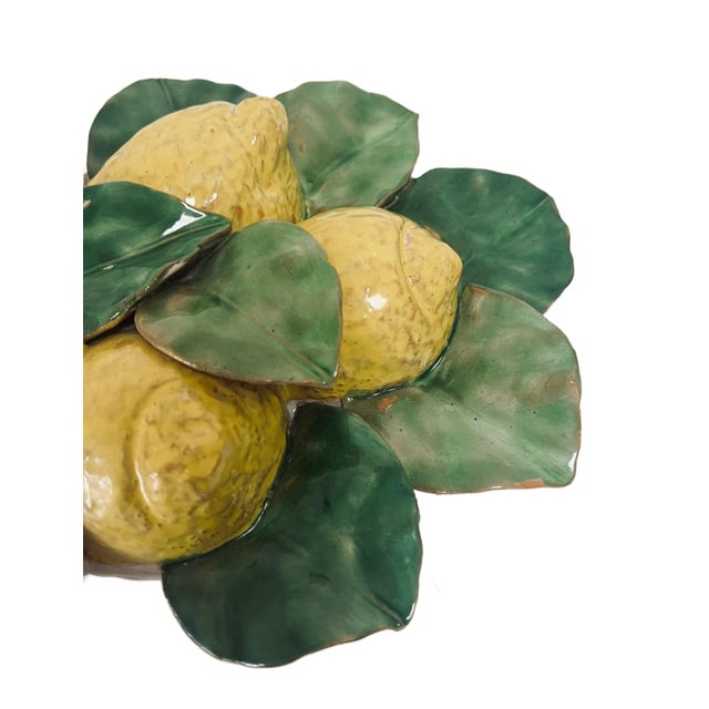 Vintage Italian Majolica Lemon Cluster Wall Hanging | Chairish