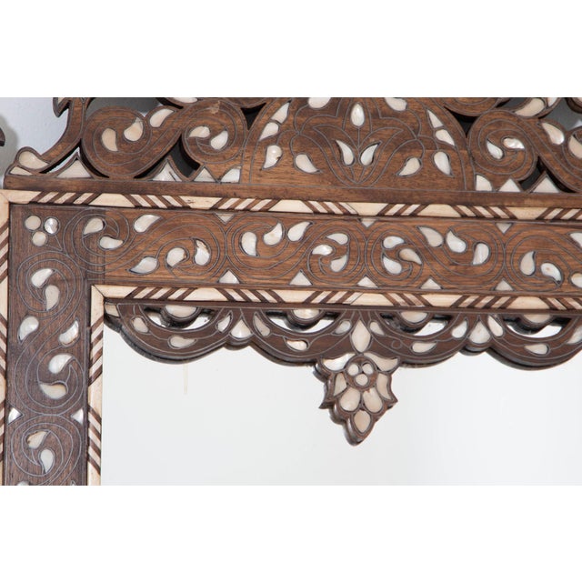 Damascene Moorish Bone Inlaid Mirrors With Floral Motif 52" H. A Pair ...