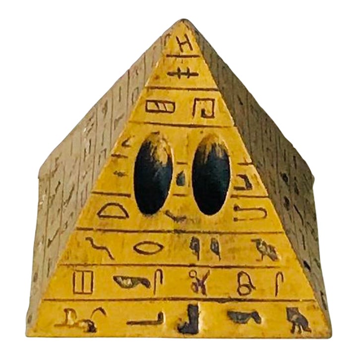 Vintage Brass Coated Pyramid Pencil Holder | Chairish