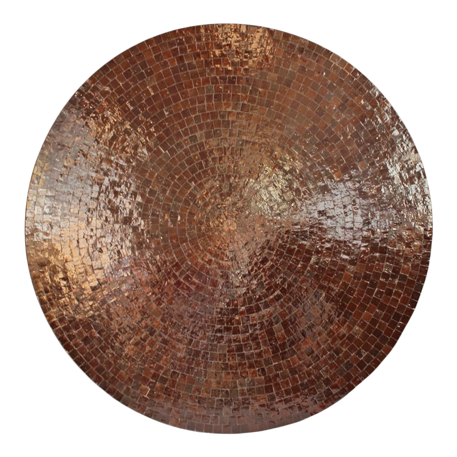 Outdoor Round Mosaic Tile Table | Chairish