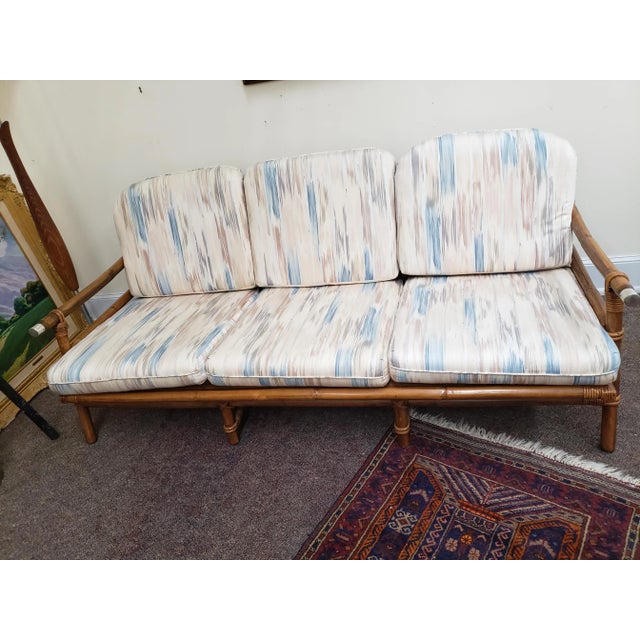 1950s Vintage John Wisner Ficks Reed Co. Far Horizon Rattan Sofa | Chairish