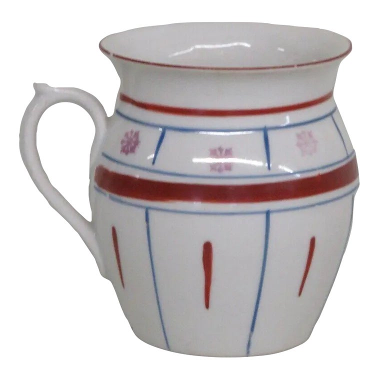 Czechoslovakia Porcelain Red Blue Snowflake Design Small Pitcher ...