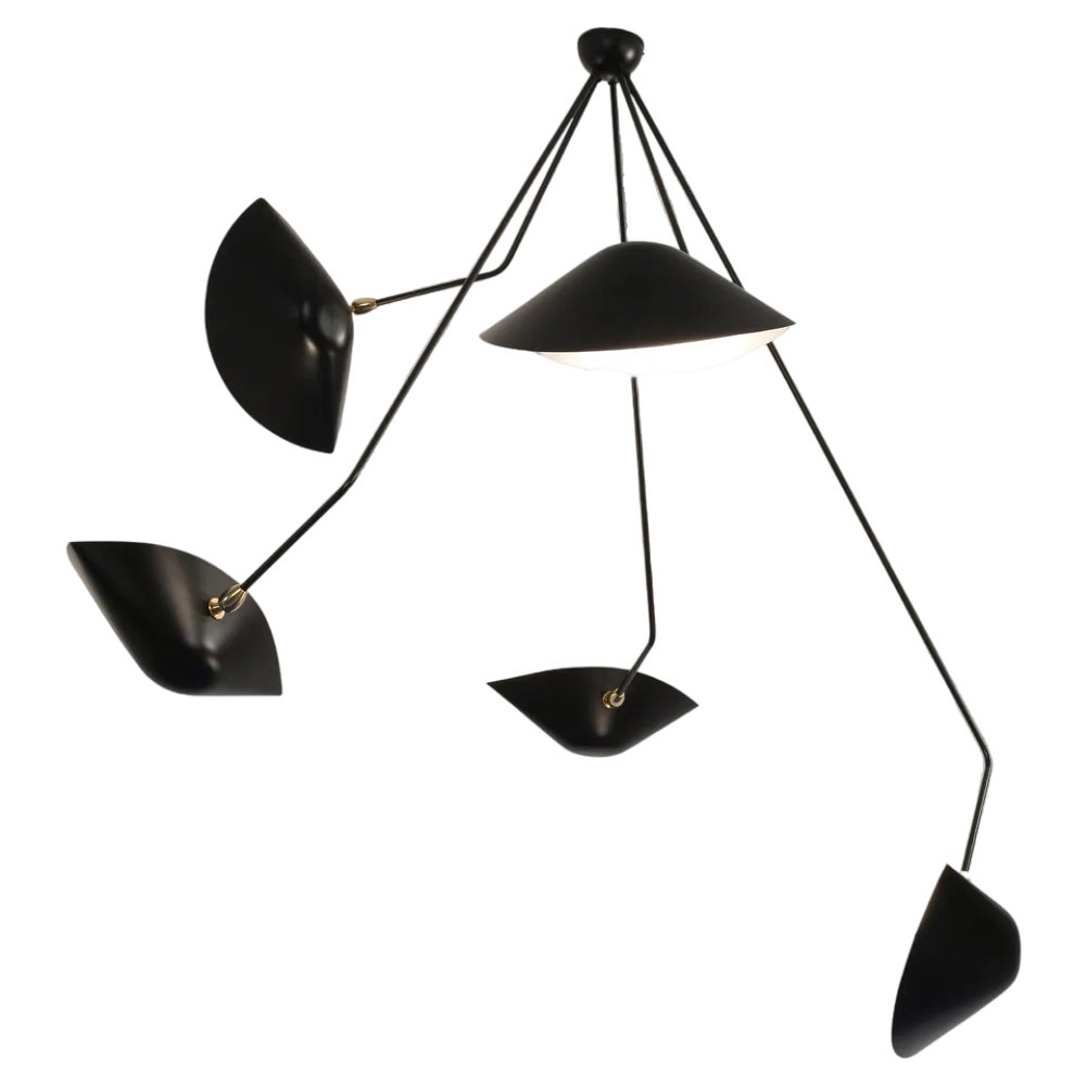 Spider 5 Broken Arms Ceiling Lamp by Serge Mouille | Chairish