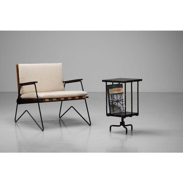 Revolving Side Table by Jacques Adnet, France, 1950s | Chairish