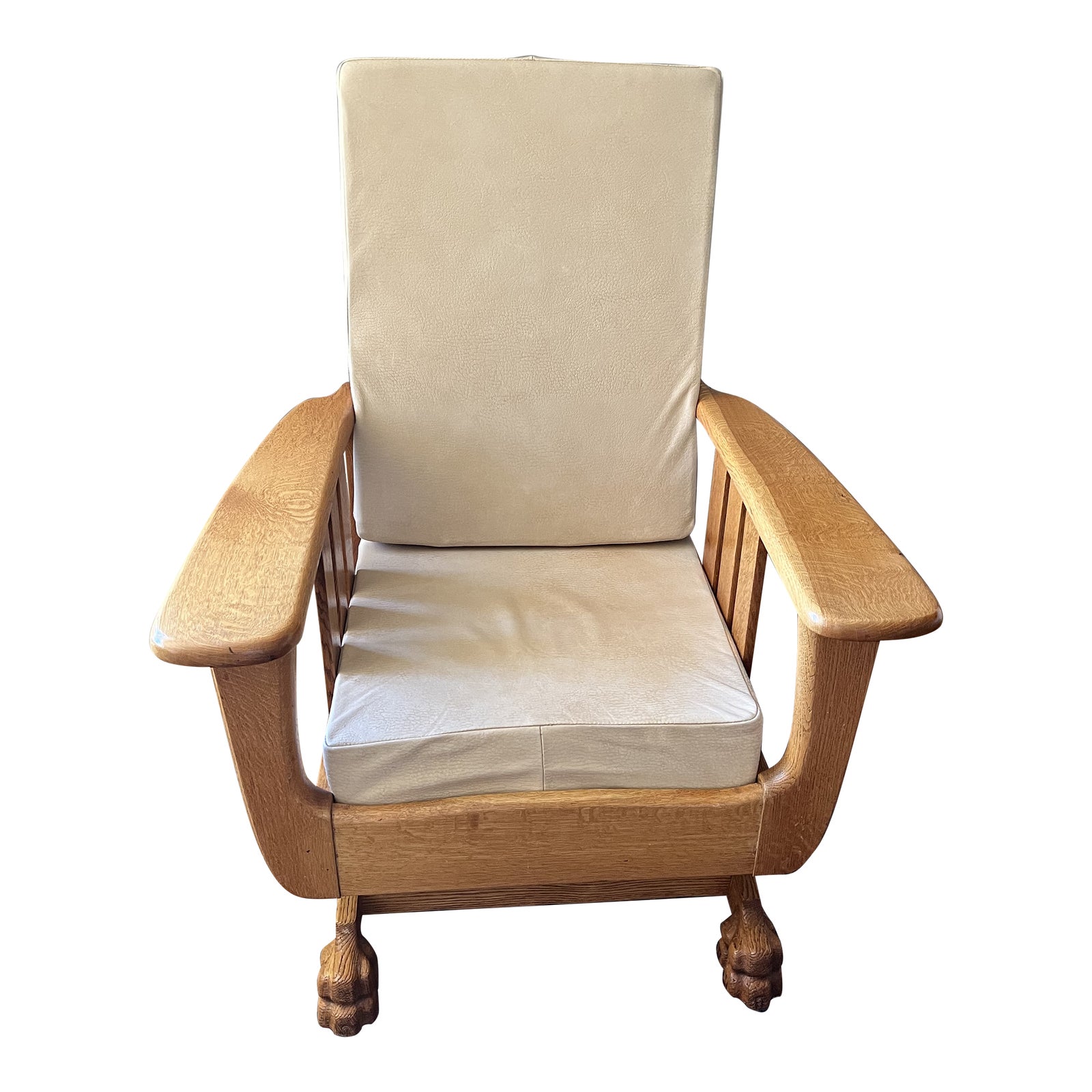 Late 19th Century Oak Morris Rocking Chair | Chairish