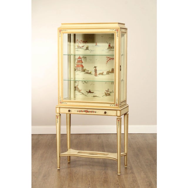 Chinoiserie Decorated Partial Gilt Curio Display Cabinet | Chairish