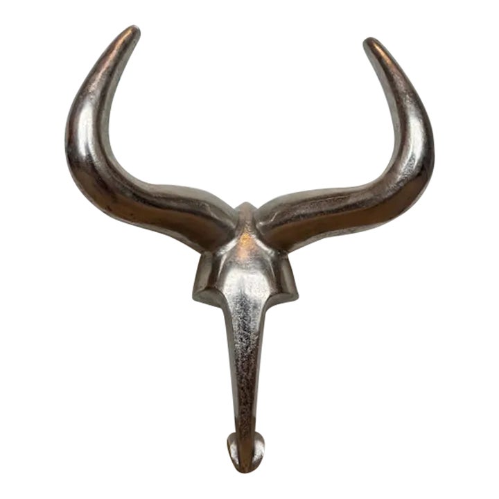 1980s Polished Metal Horn Decorative Wall Hanging | Chairish