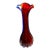 Vintage Jewel-Tone Red-Blue Split-Color Murano Style Bud Vase | Chairish
