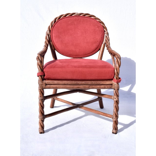 McGuire Twisted Rattan Caned Rawhide Chair | Chairish