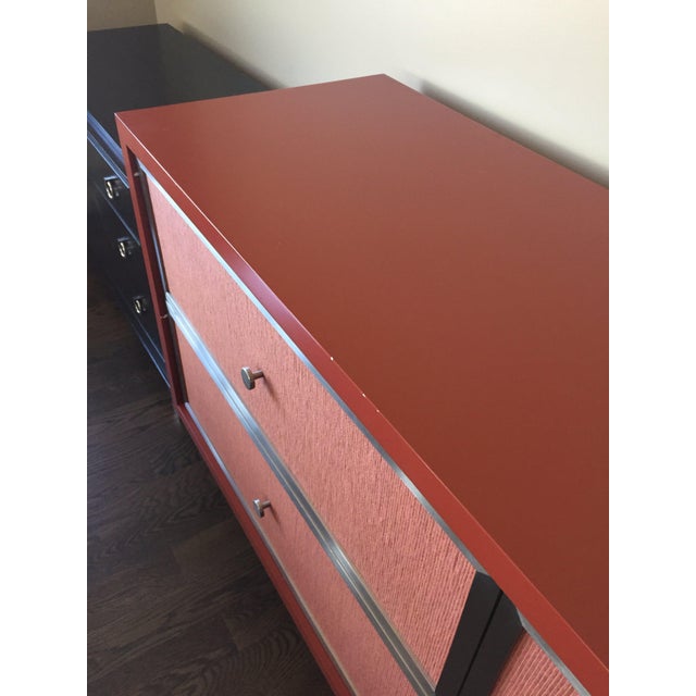 Custom Modern Red Credenza | Chairish