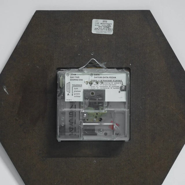 1960s Seth Thomas Day Date Space Age Atomic Wall Clock | Chairish
