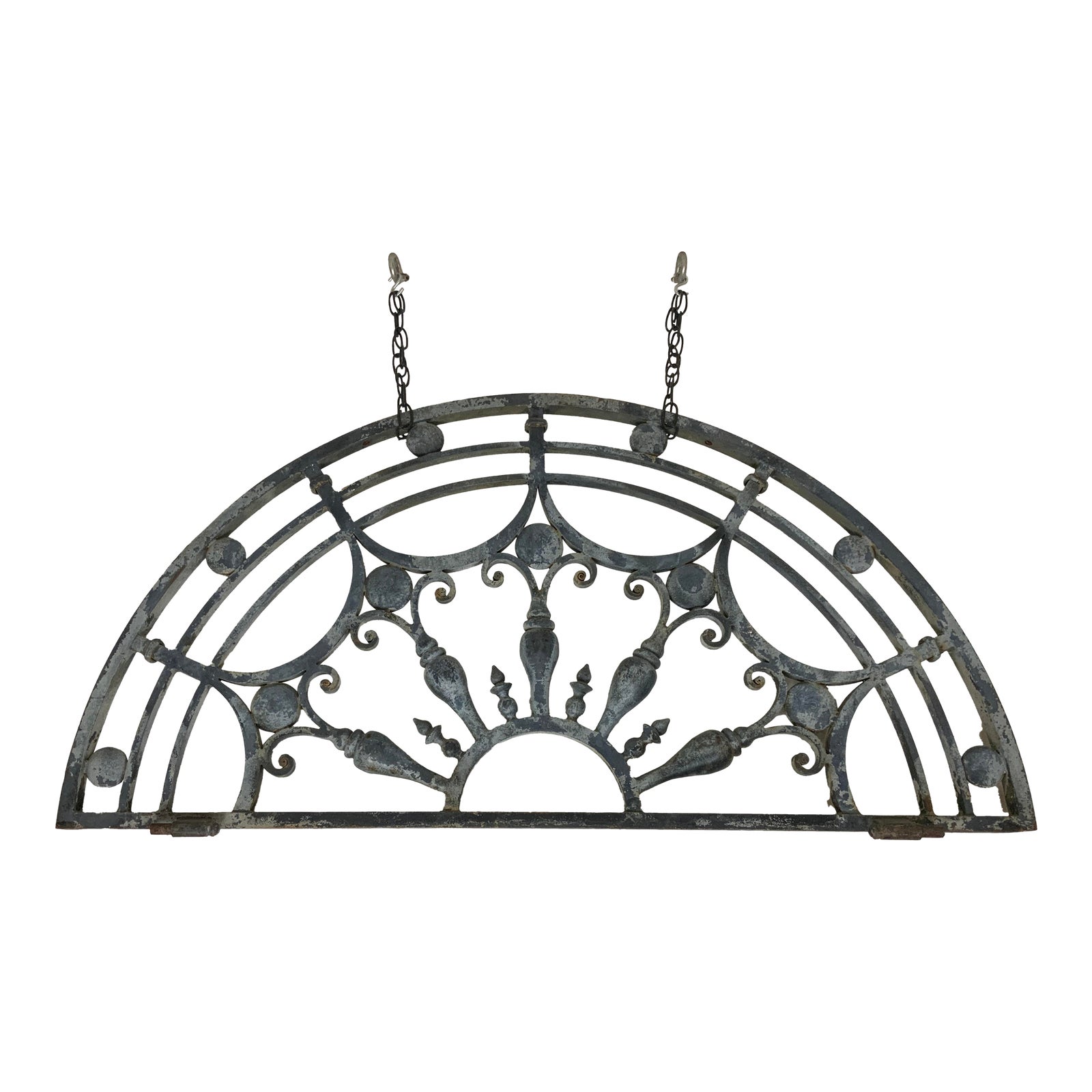 Early 1900's Arched Iron Transom Panel | Chairish
