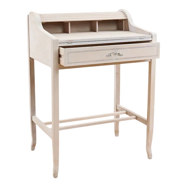 Rolling Shutter Writing Desk in Wood | Chairish