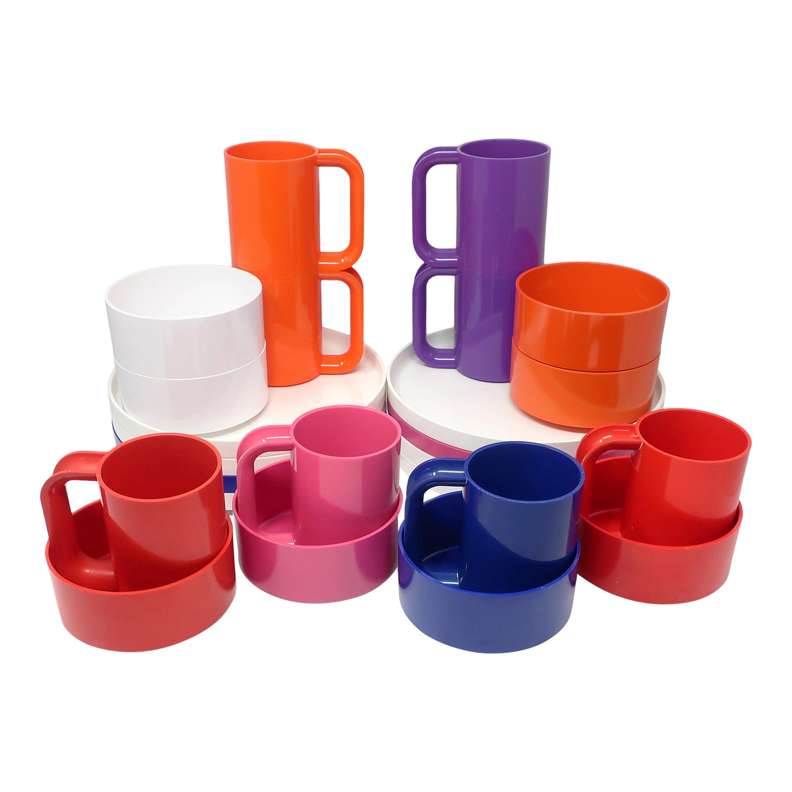 Multicolor Massimo Vignelli for Heller Dinnerware - Set of 24 | Chairish