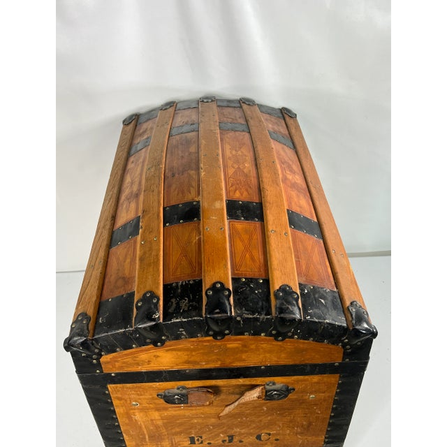 Antique 1800's Dome Top Steamer Trunk | Chairish