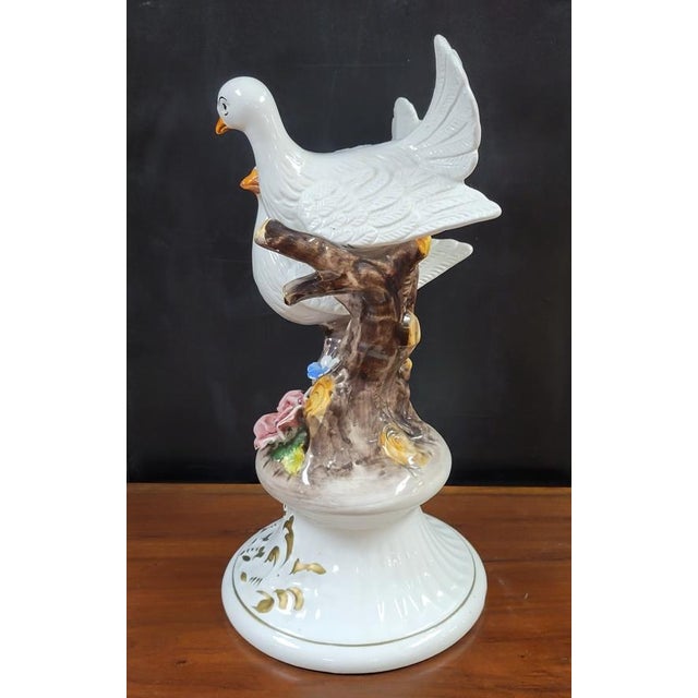 Tall Vintage Italian Capodimonte Doves Centerpiece Figurine Statue ...