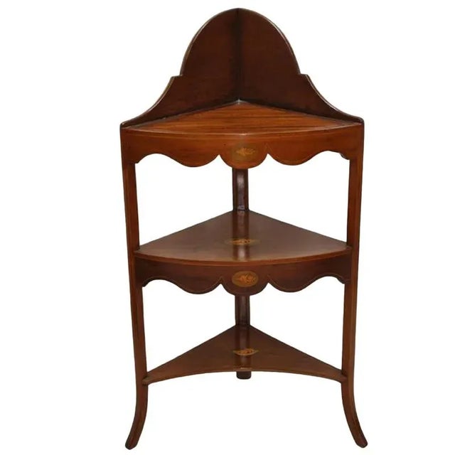 Antique Spanish Corner Shelving with Marquetry Decorations and 3 ...
