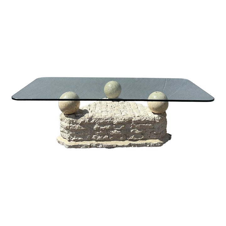 Vintage Post Modern Tessellated Mactan Stone Coffee Table Maitland ...