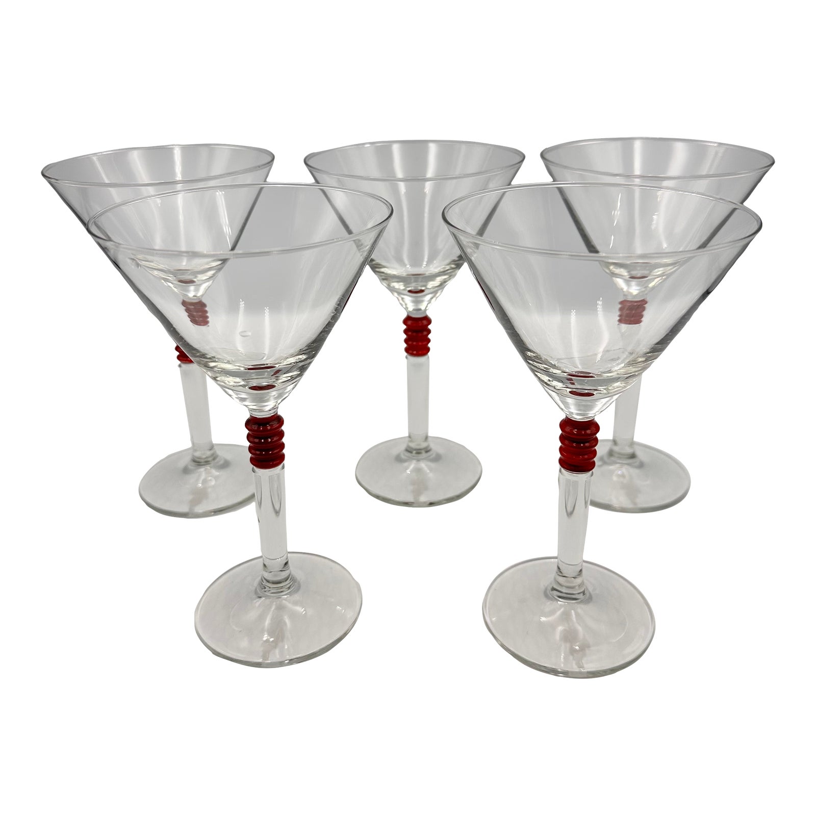 Vintage Set of 5 Cocktail Beefeater London Dry Gin Martini Glasses ...