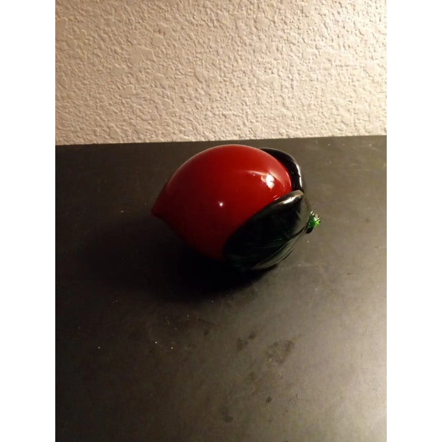 1990s Red Art Glass Fruit Figurine | Chairish