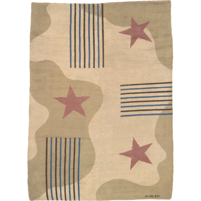 Mid 20th Century English Art Deco Rug by Ashley Havinden | Chairish