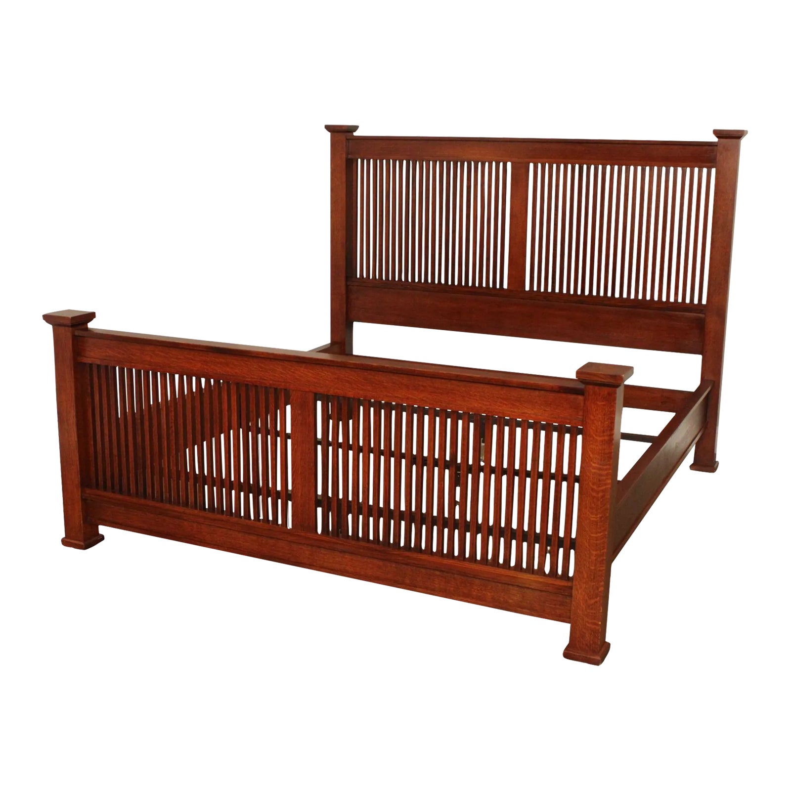 Stickley Mission Collection King Size Oak Prairie Bed | Chairish