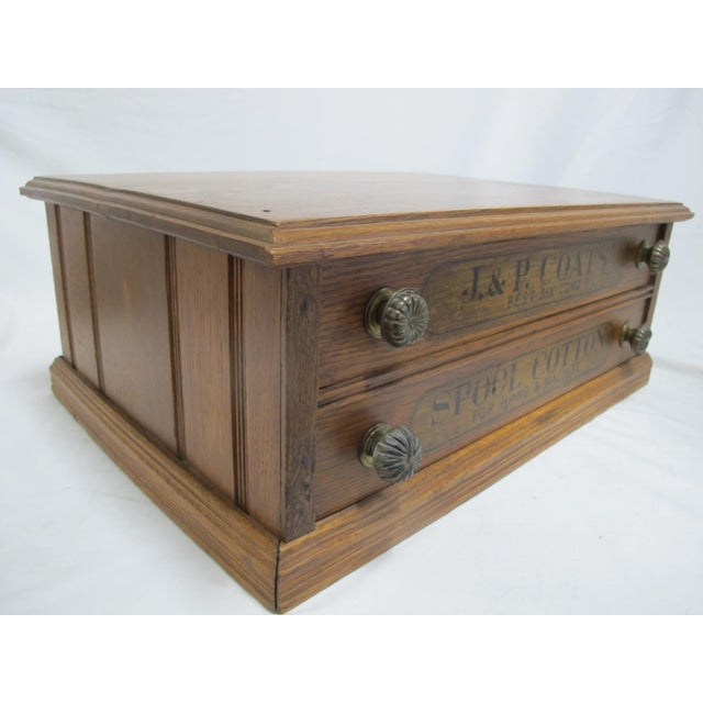Antique J&p Coats Best Six Cord Wood 2 Drawer Sewing Spool Thread ...
