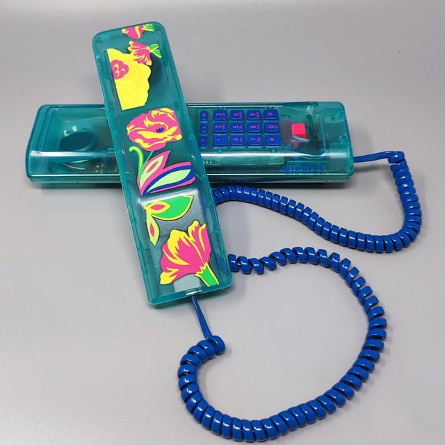 1990s Memphis Style Swatch Twin Phone "Deluxe" | Chairish