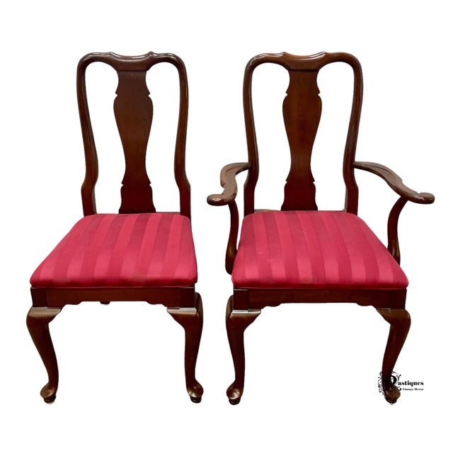 Vintage Ethan Allen Traditional Queen Anne Style Mahogany Dining Chairs Set of 6 Chairish