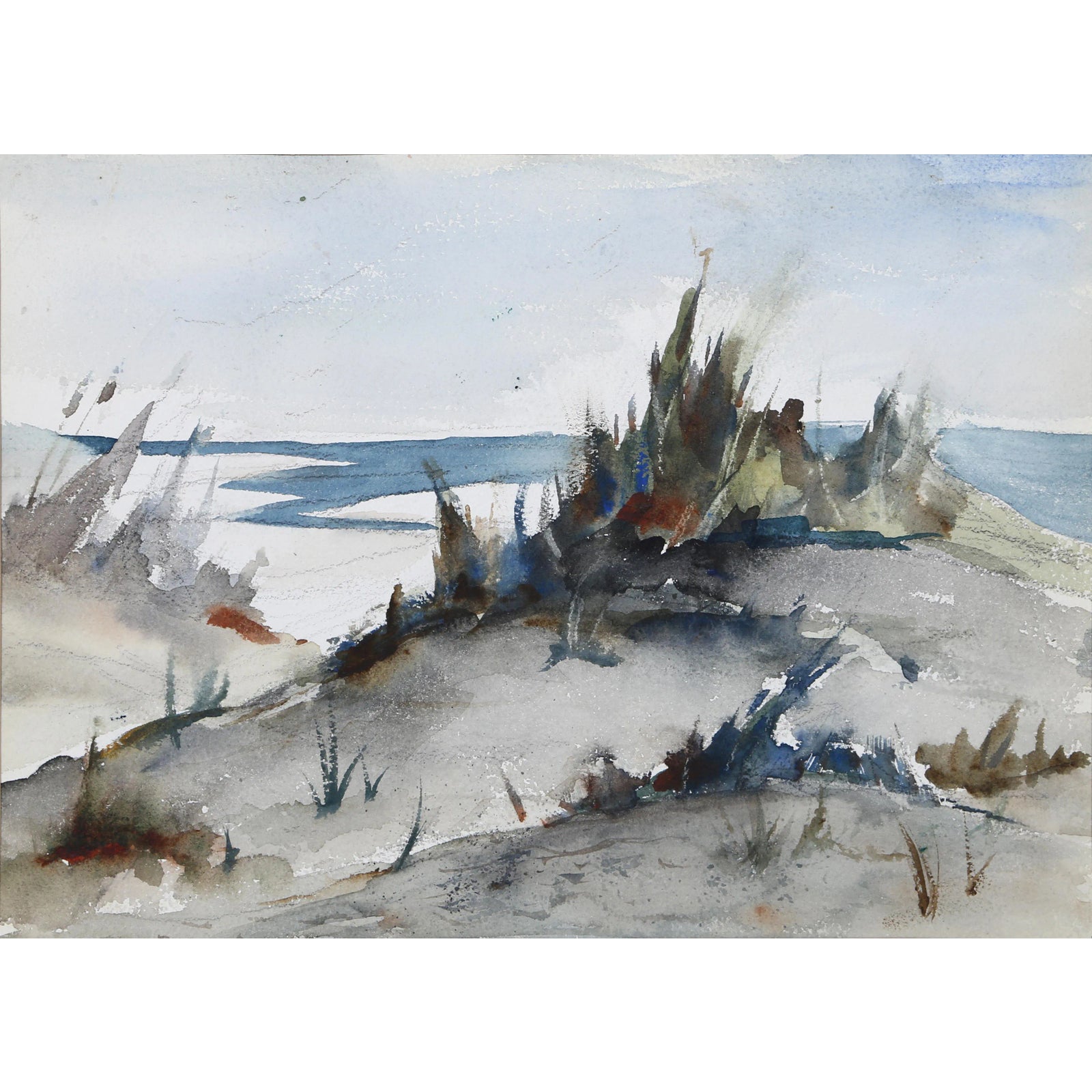 Eve Nethercott, Beach Dunes (P2.58), Watercolor on Paper | Chairish