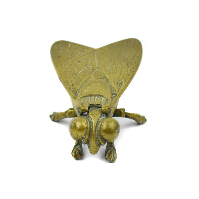 Mid 20th Century Solid Brass Fly Bug Ashtray With Match Stricker | Chairish